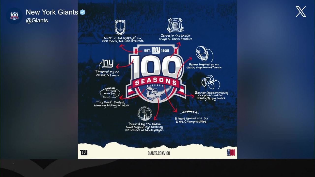 First look: New York Giants' commemorative logo for team's 100th ...