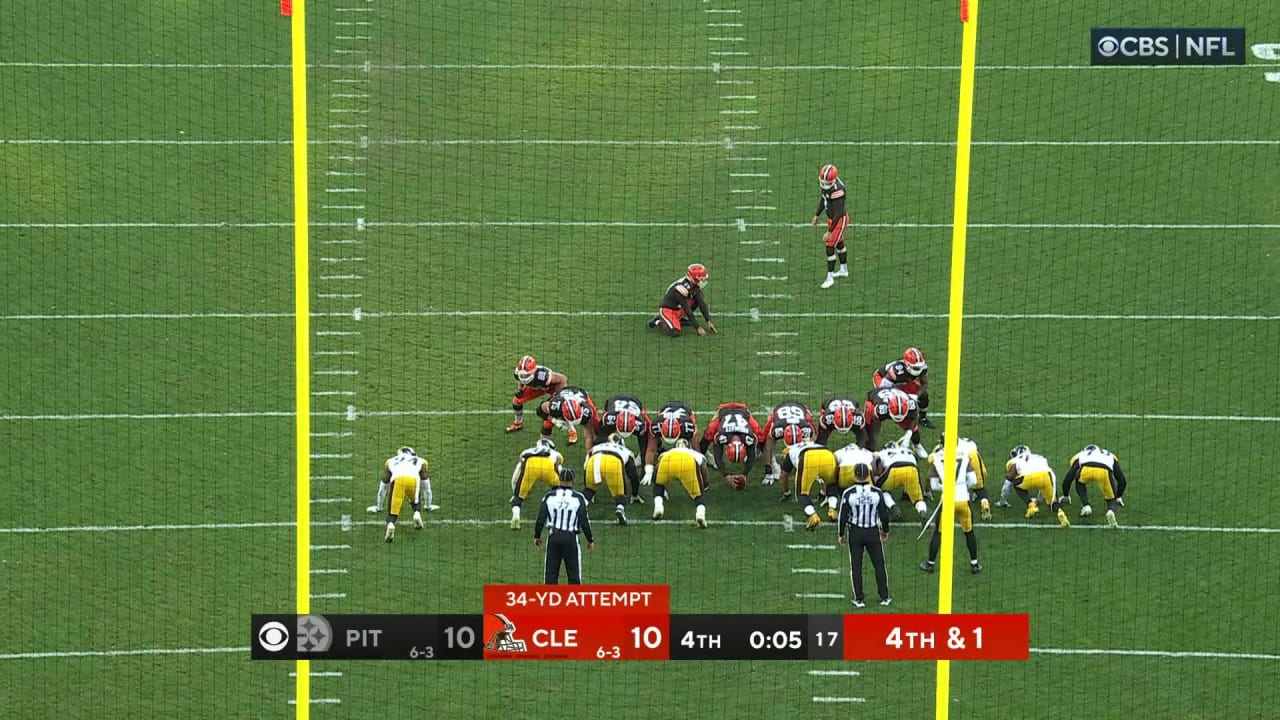 Cleveland Browns kicker Dustin Hopkins' 34-yard FG goes perfectly ...