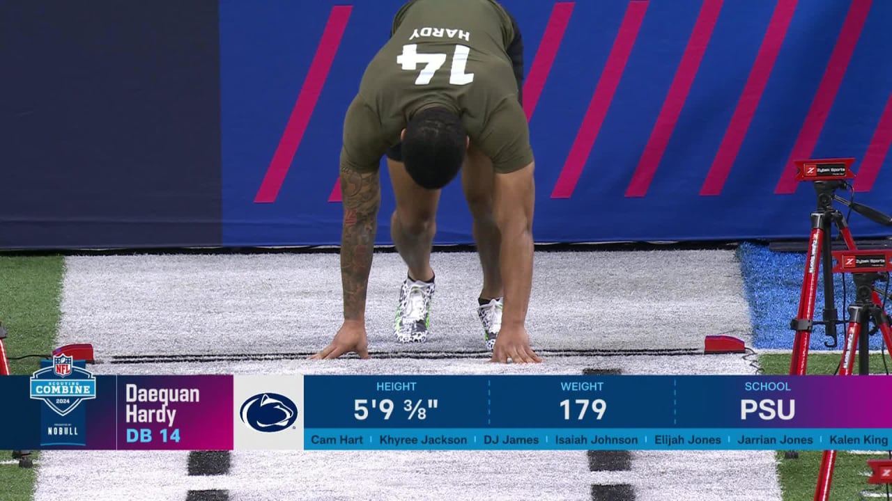 Cornerback Daequan Hardy runs official 4.38-second 40-yard dash at 2024 ...