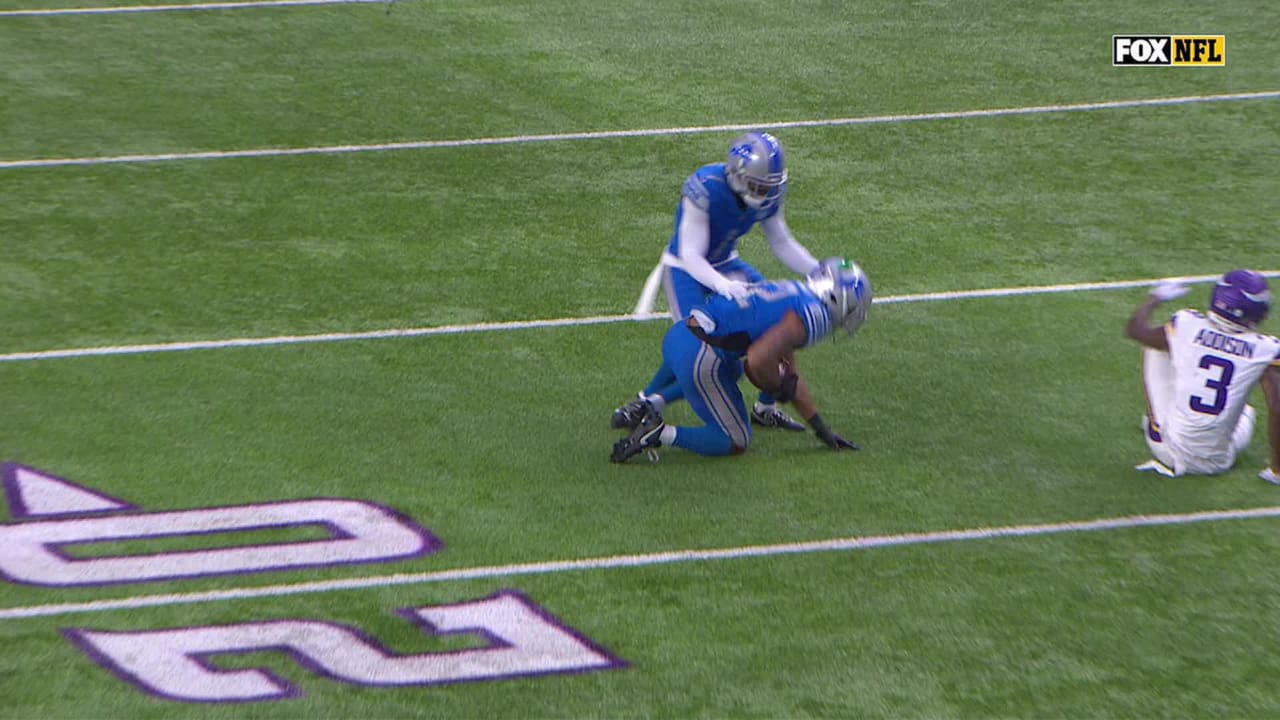 Detroit Lions cornerback Brian Branch goes upstairs to snag ...
