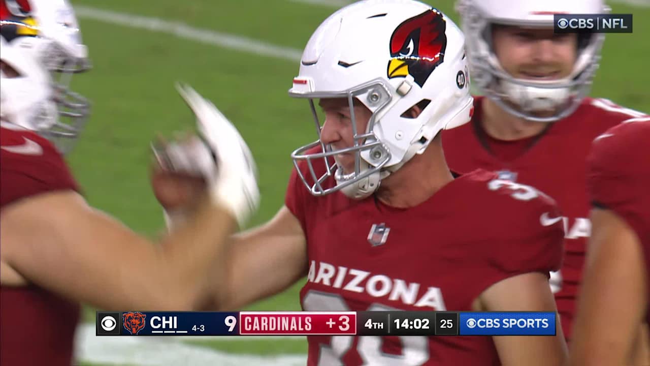 Arizona Cardinals kicker Chad Ryland connects on 55-yard FG vs. Chicago ...