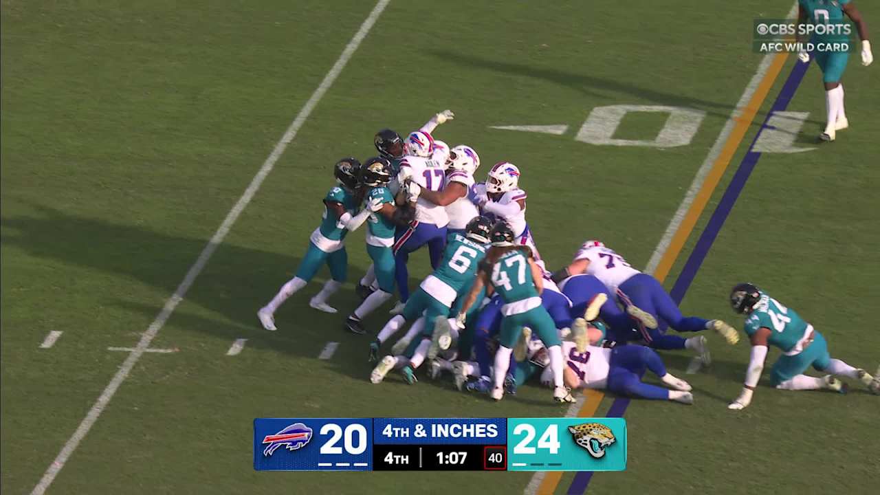Buffalo Bills O-Line carries quarterback Josh Allen 10 yards on tush ...