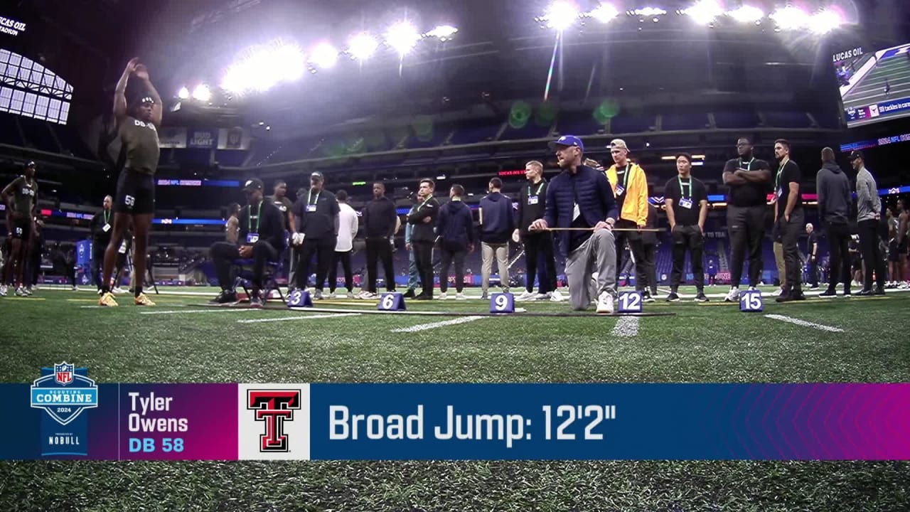 Safety Tyler Owens puts on a show with 12'2" broad jump