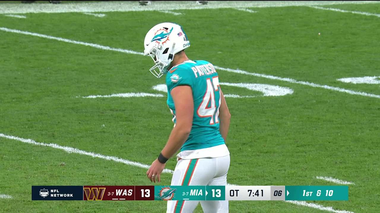 Kicker Riley Patterson sinks 29-yard FG for Miami Dolphins OT win in Madrid
