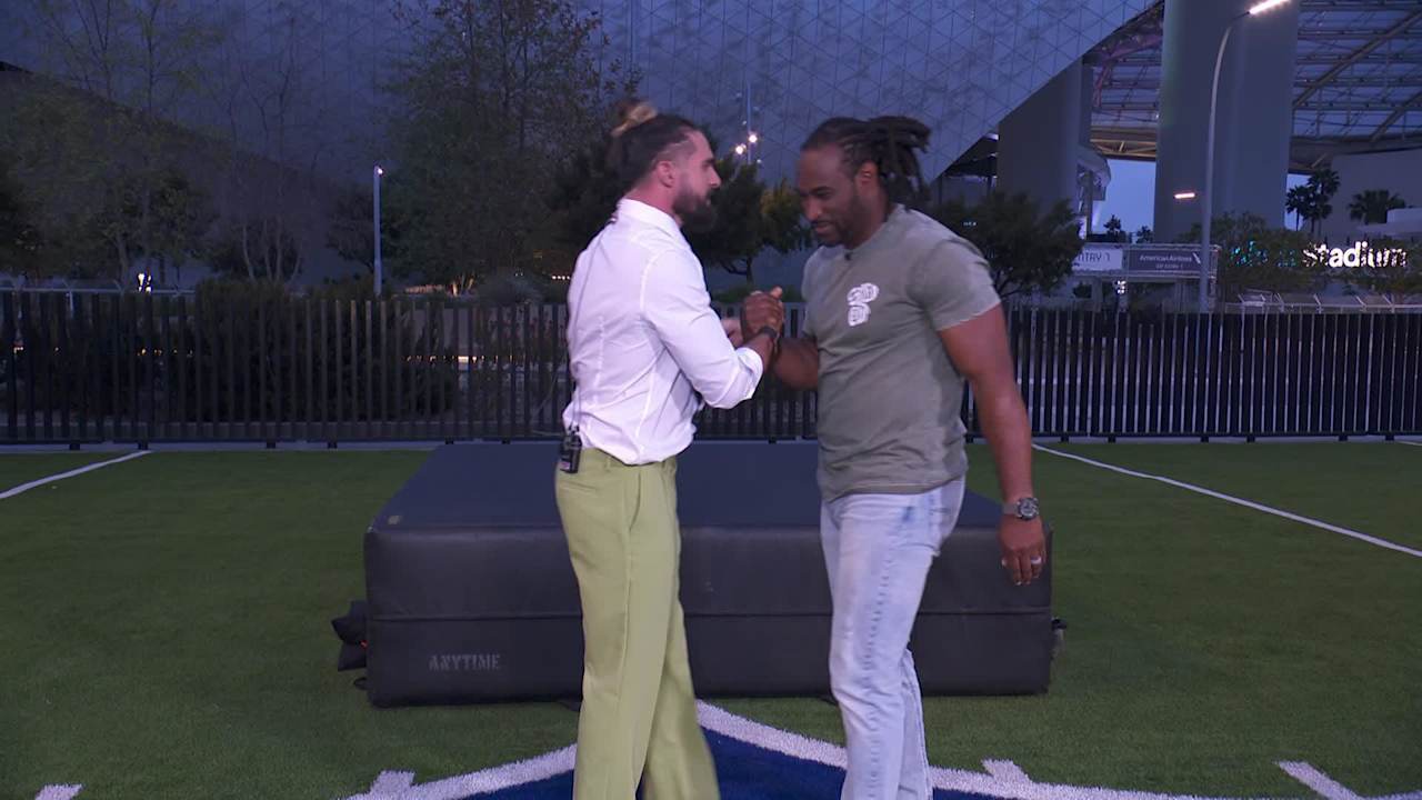 WWE Superstar Seth Rollins puts NFL Network's Isaiah Stanback through a ...