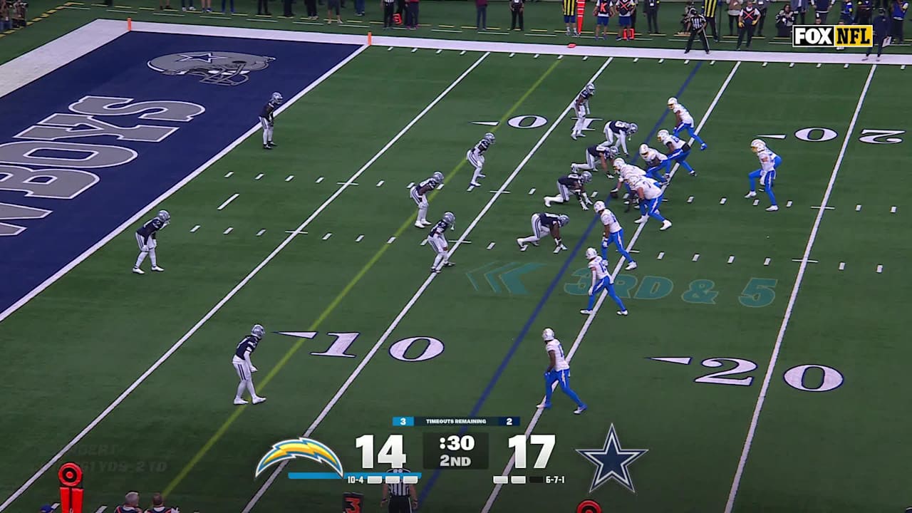 Los Angeles Chargers quarterback Justin Herbert's third-down shovel ...