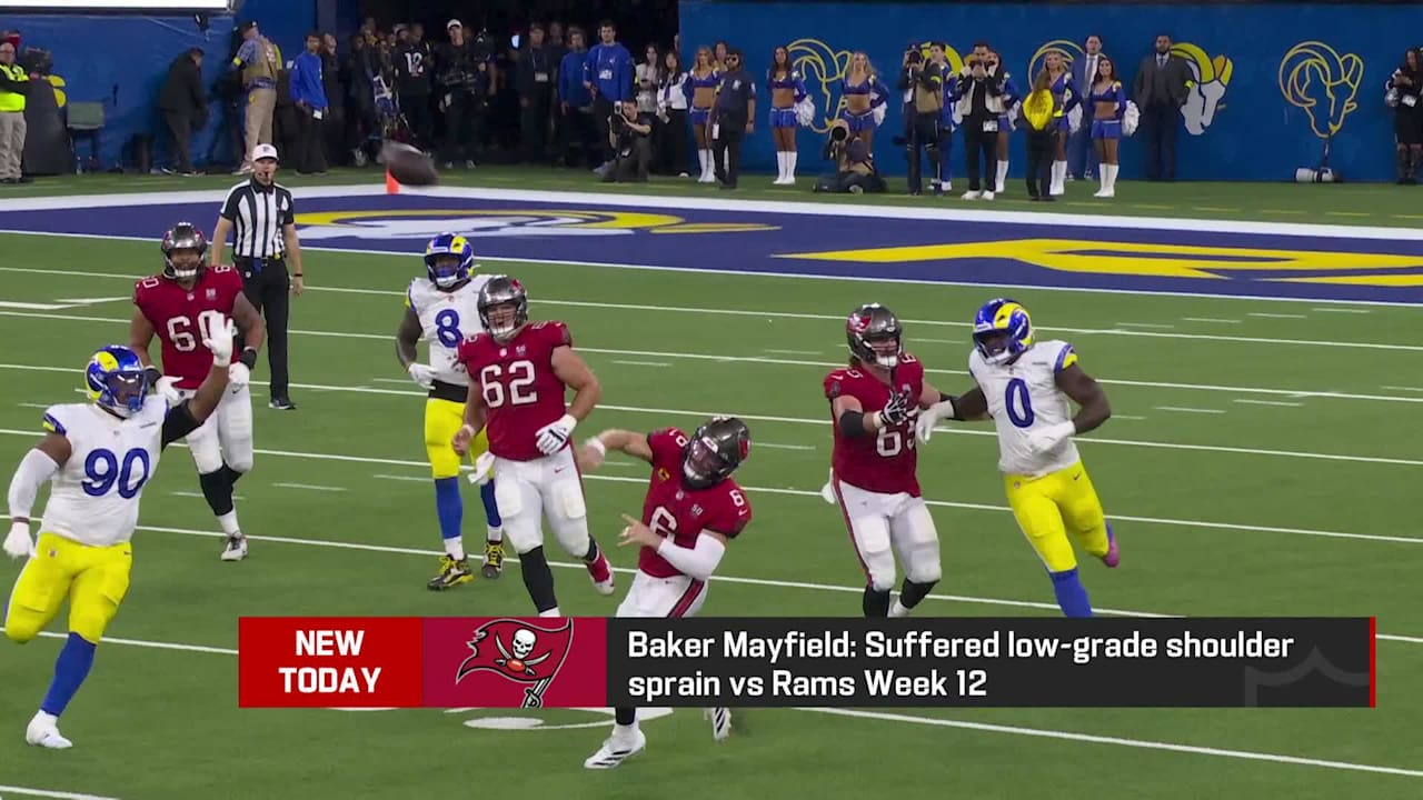 Tampa Bay Buccaneers quarterback Baker Mayfield suffered low-grade ...