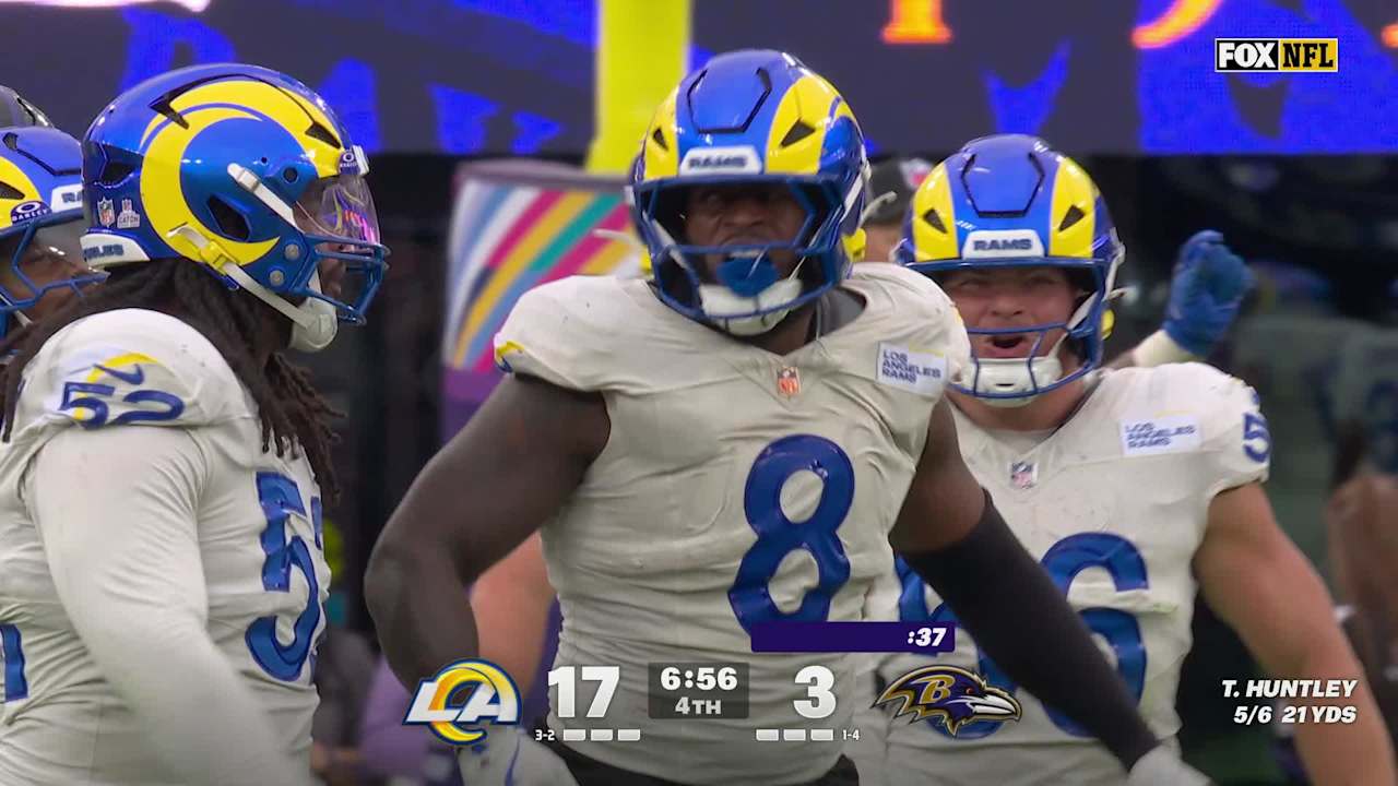 Los Angeles Rams outside linebacker Jared Verse infiltrates backfield ...