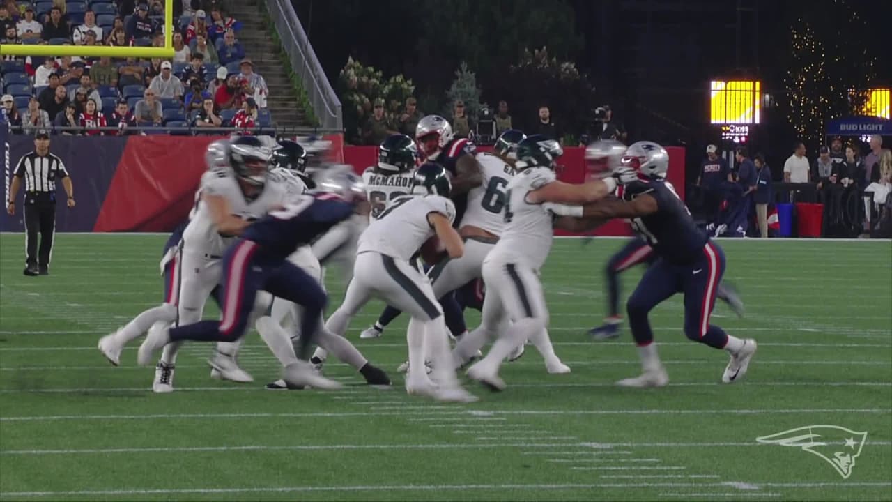 New England Patriots defensive end Keion White's bull rush beats ...