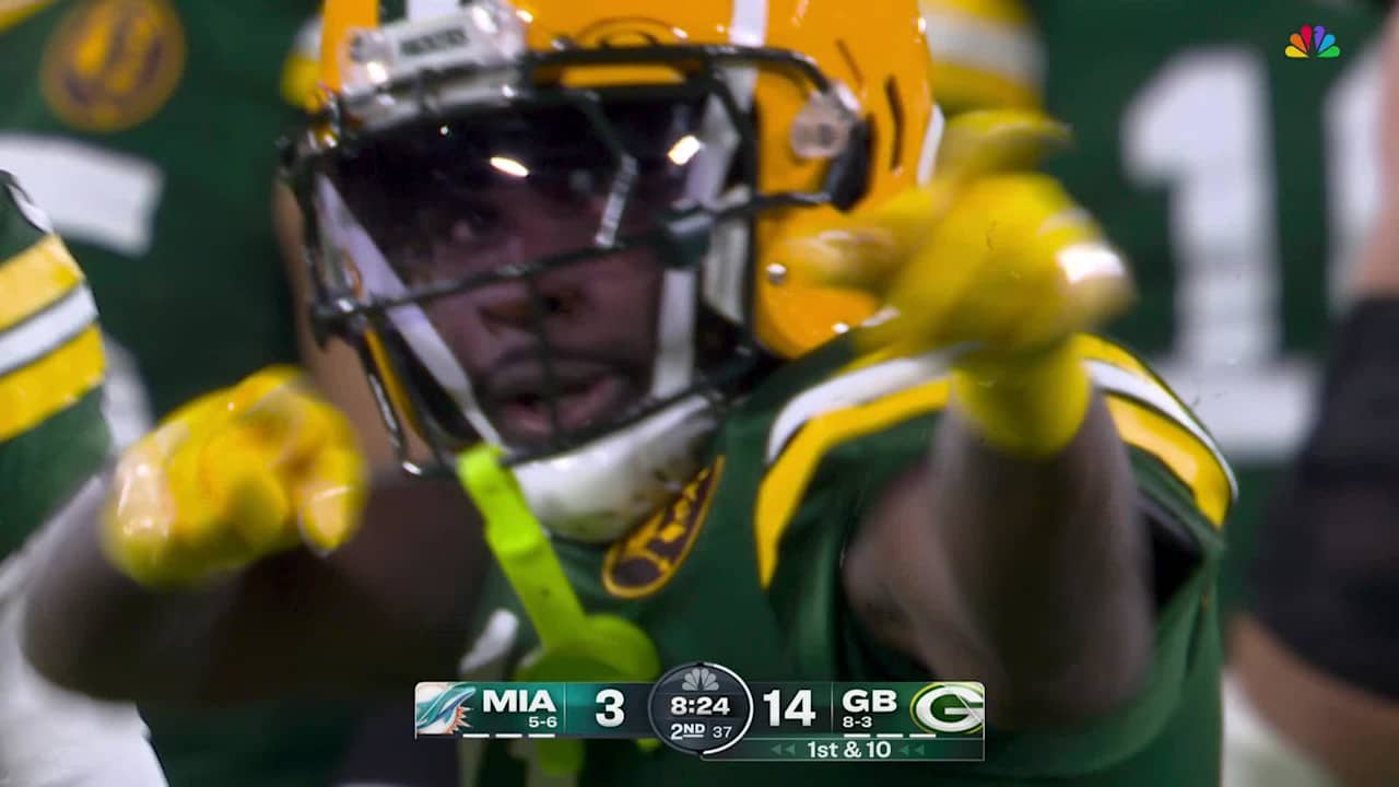 Green Bay Packers wide receiver Jayden Reed's 23-yard reverse slips ...