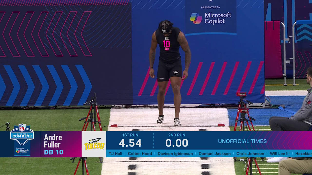 Cornerback Andre Fuller runs official 4.49-second 40-yard dash at 2026 ...