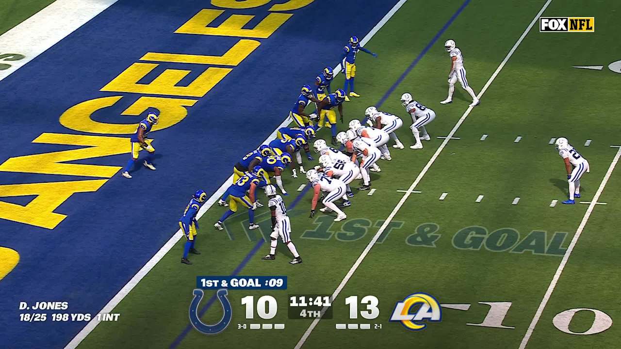 Indianapolis Colts quarterback Daniel Jones' touchdown pass to wide ...