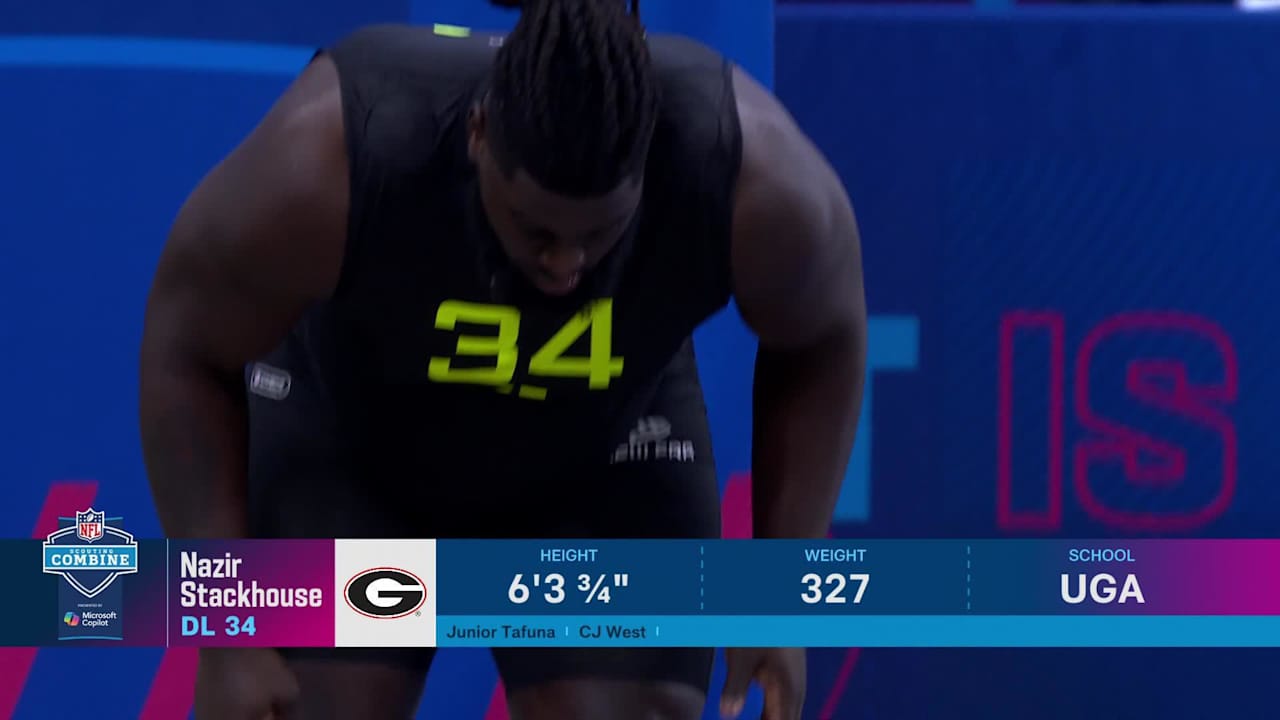 Defensive tackle Nazir Stackhouse runs official 5.15-second 40-yard dash at 2025 combine
