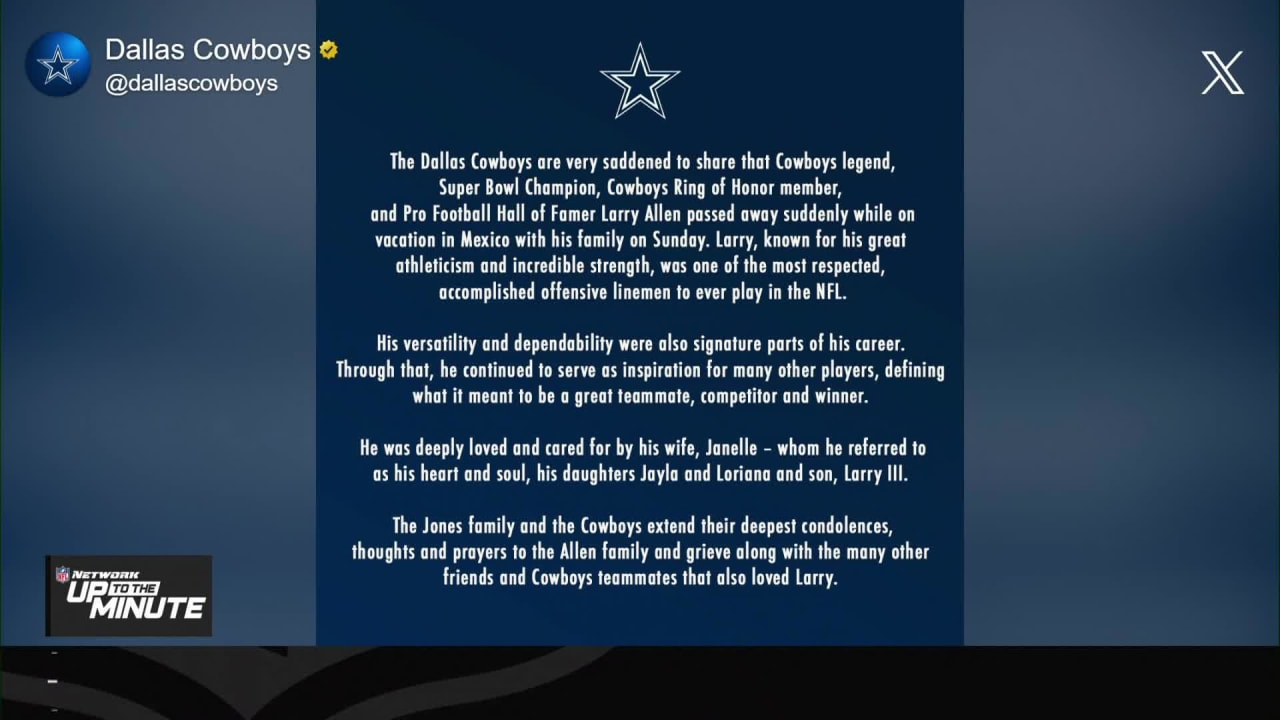 Hall of Fame offensive lineman and former Dallas Cowboy Larry Allen ...