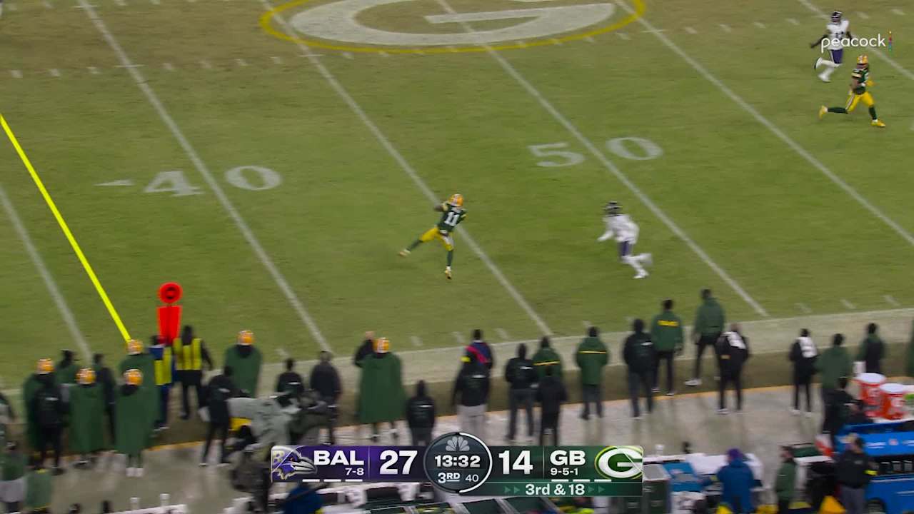 Green Bay Packers quarterback Malik Willis' 30-yard on-the-run dot hits ...