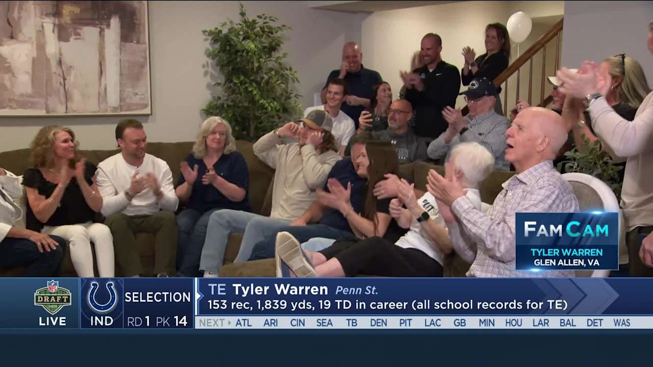 The Indianapolis Colts select tight end Tyler Warren in Round 1 of the ...