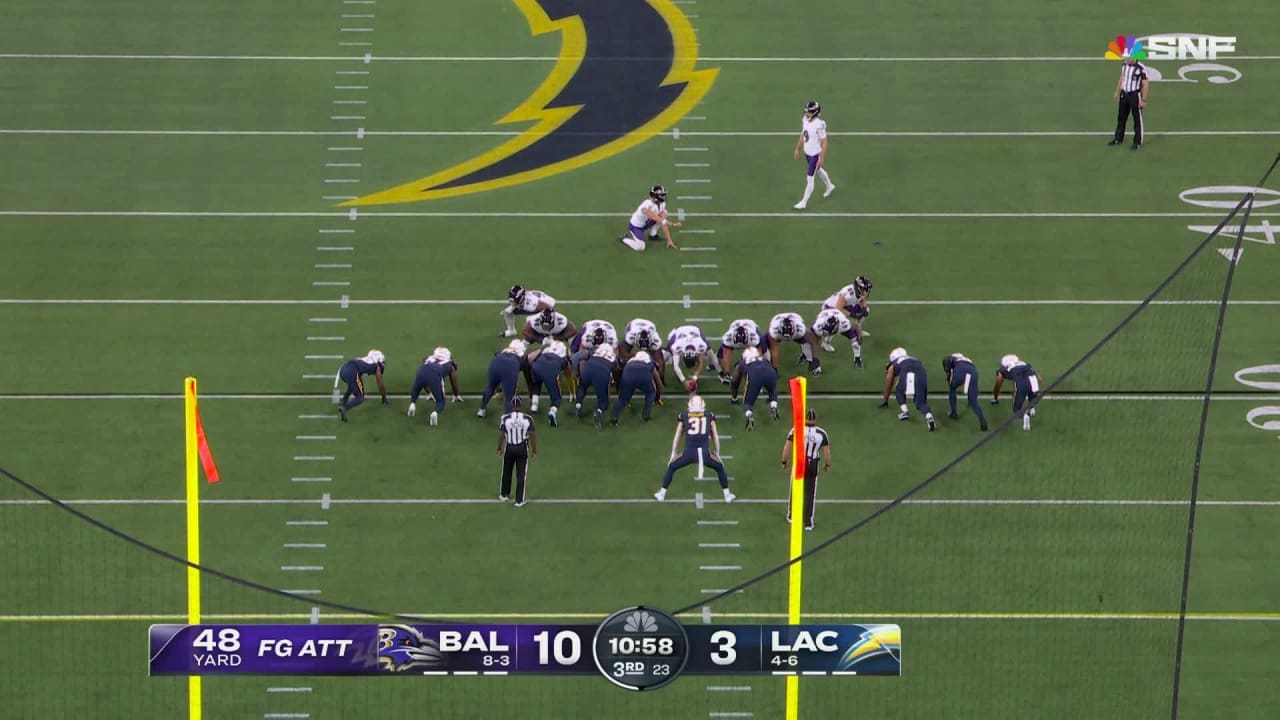 Baltimore Ravens kicker Justin Tucker's 48-yard field goal puts the ...