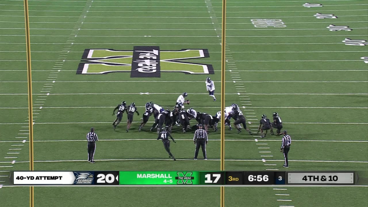 Georgia Southern Eagles kicker Michael Lantz connects on 40-yard FG