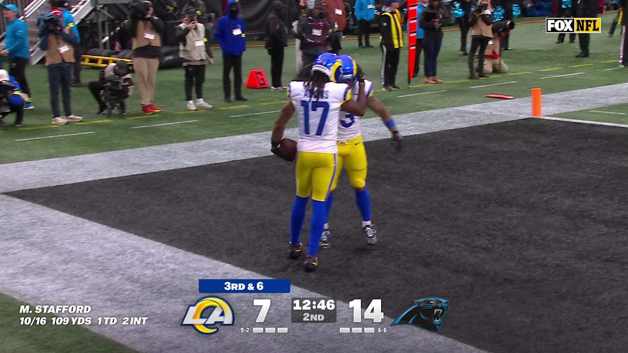 Los Angeles Rams wide receiver Davante Adams' 14th touchdown catch of ...