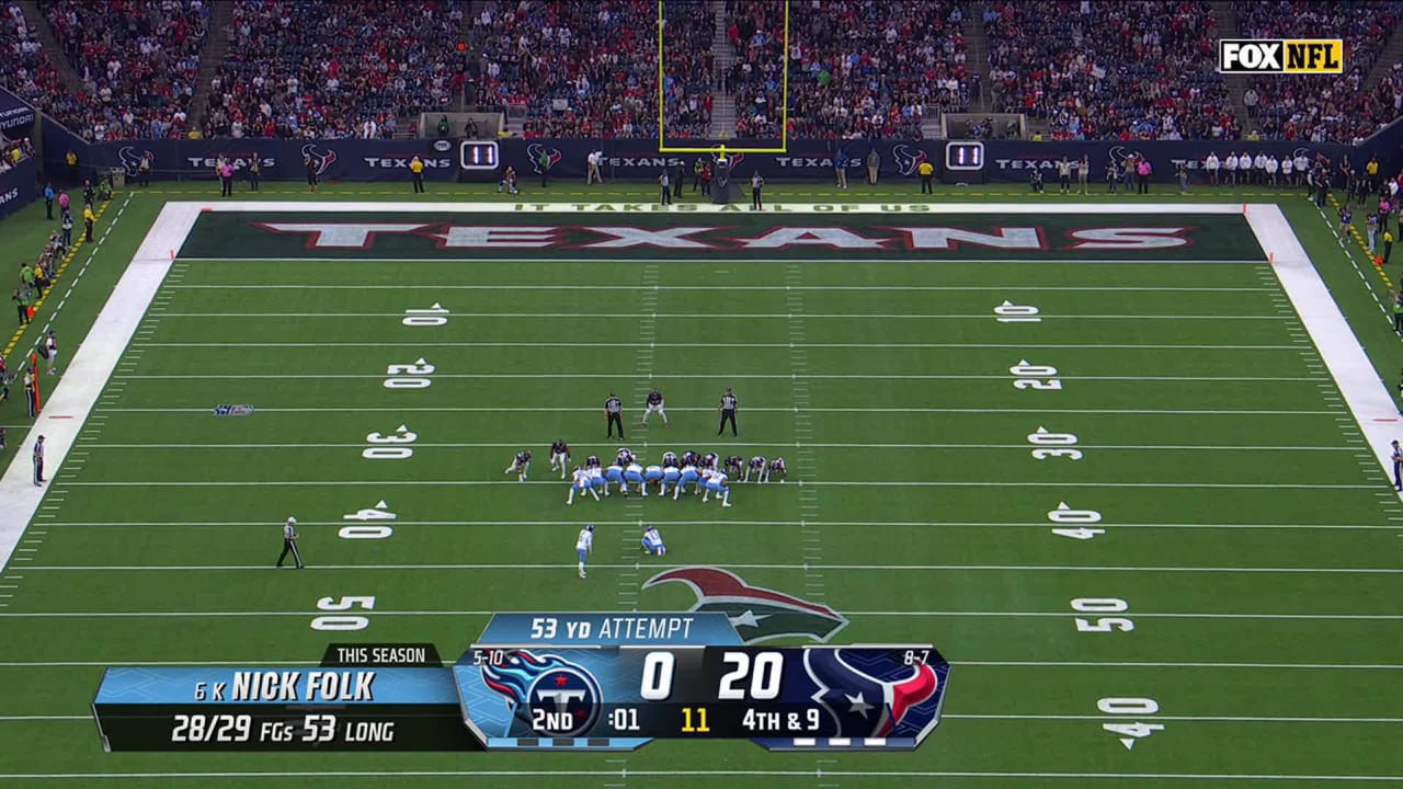 Kicker Nick Folk's 53-yard FG gets Tennessee Titans on the scoreboard ...