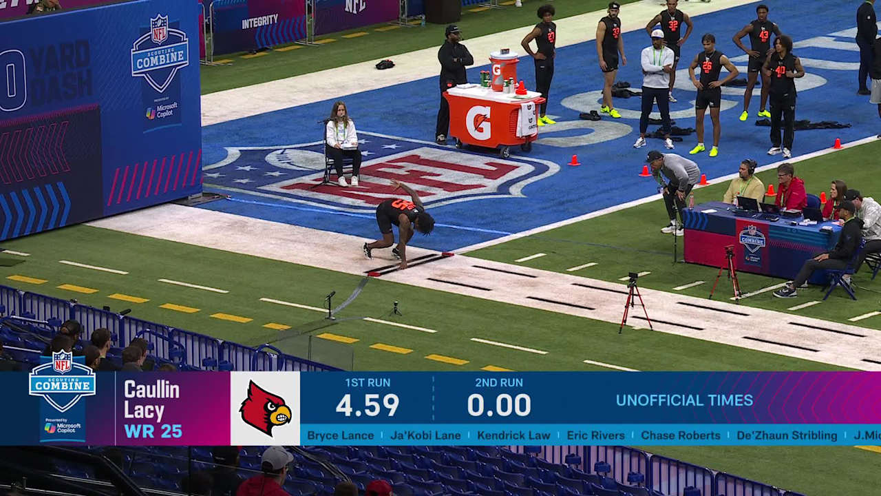 Wide receiver Caullin Lacy runs official 4.55-second 40-yard dash at ...