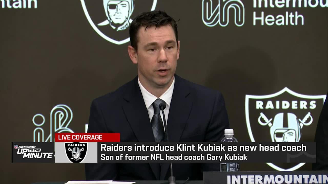 Las Vegas Raiders head coach Klint Kubiak reflects on father former NFL ...