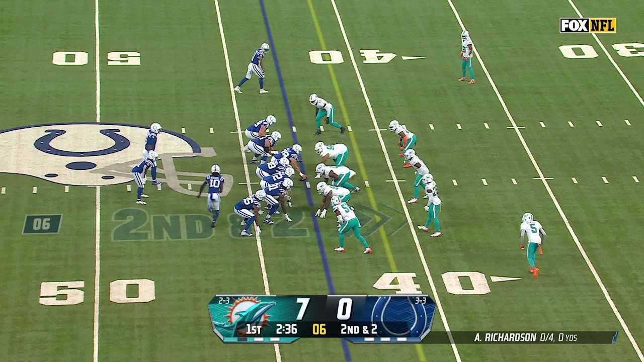 Indianapolis Colts wide receiver Adonai Mitchell scoops pass off turf ...