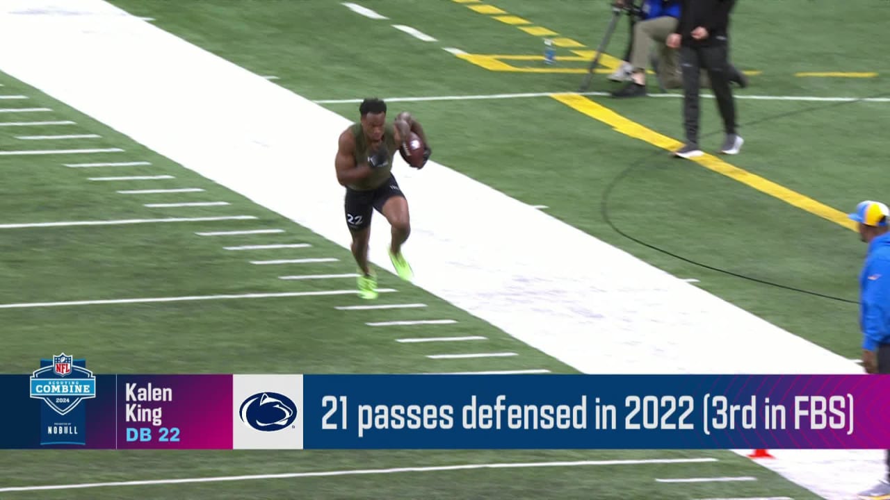 Cornerback Elijah Jones makes juggling catch along sideline during DB ...