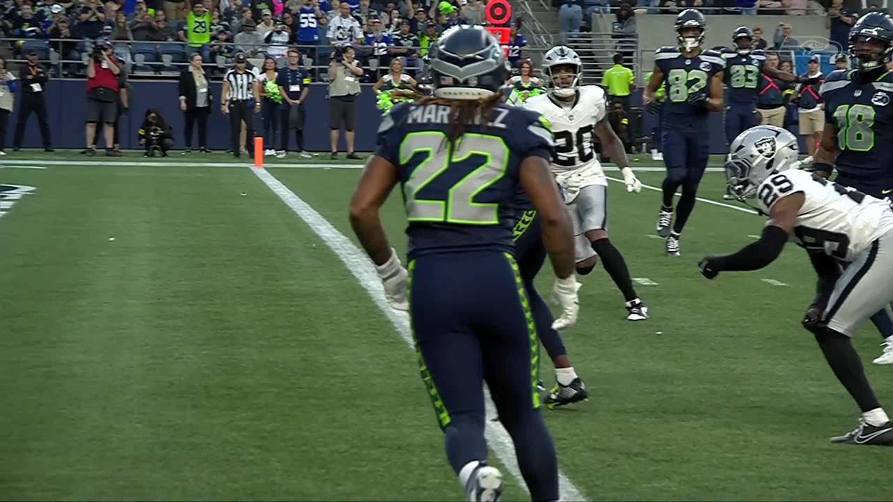 Seattle Seahawks wide receiver Tory Horton slips tackles on 10-yard TD ...