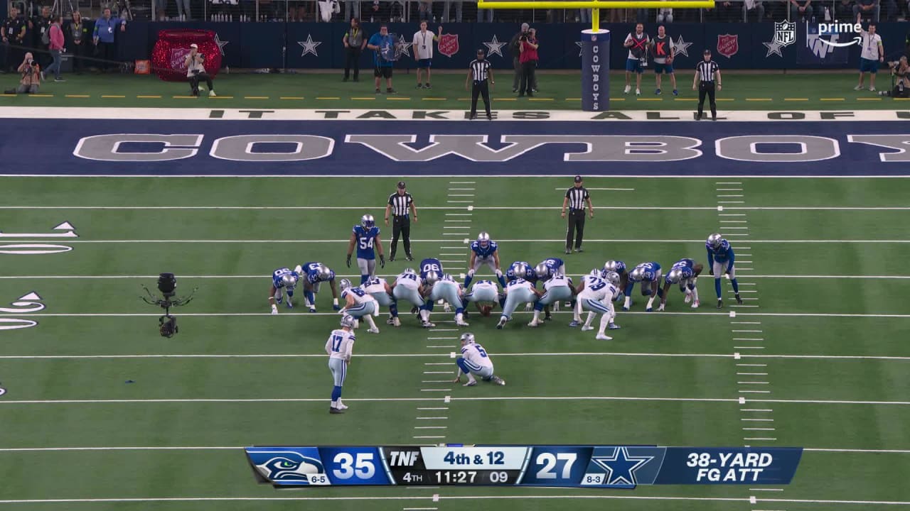 Dallas Cowboys kicker Brandon Aubrey stays perfect with a 38-yard field ...