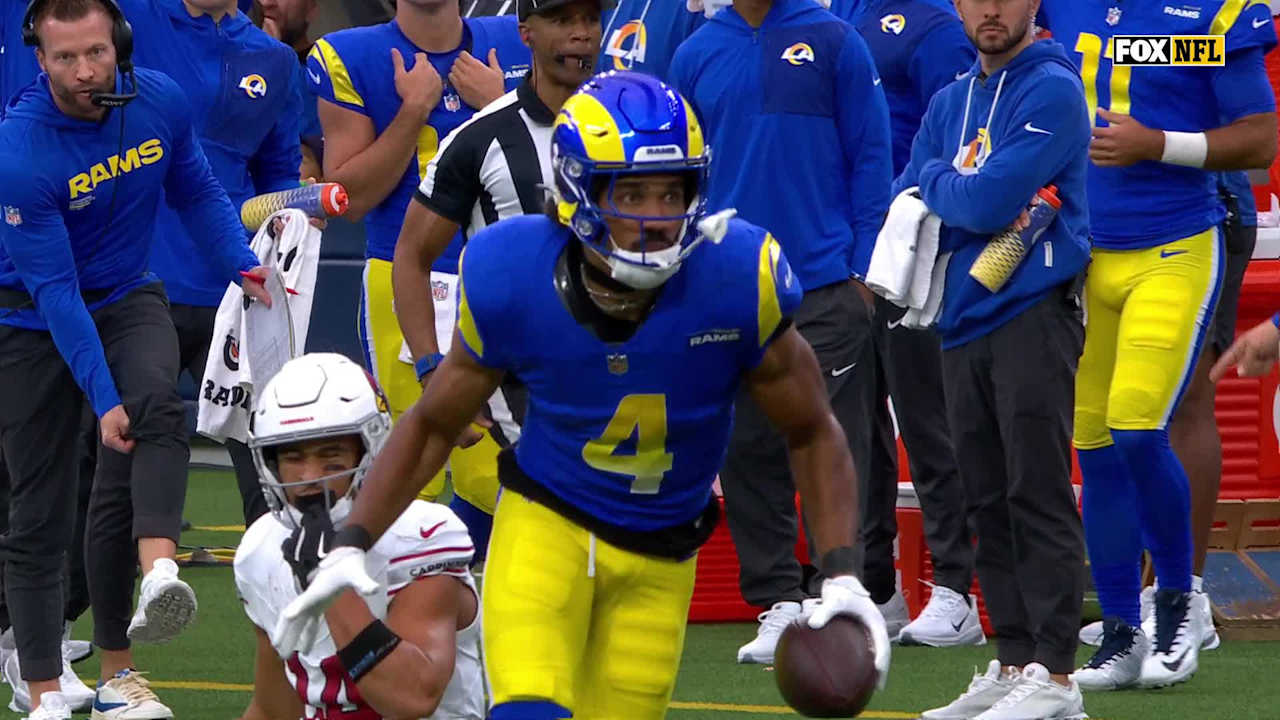 Los Angeles Rams cornerback Ahkello Witherspoon wrestles the ball from ...