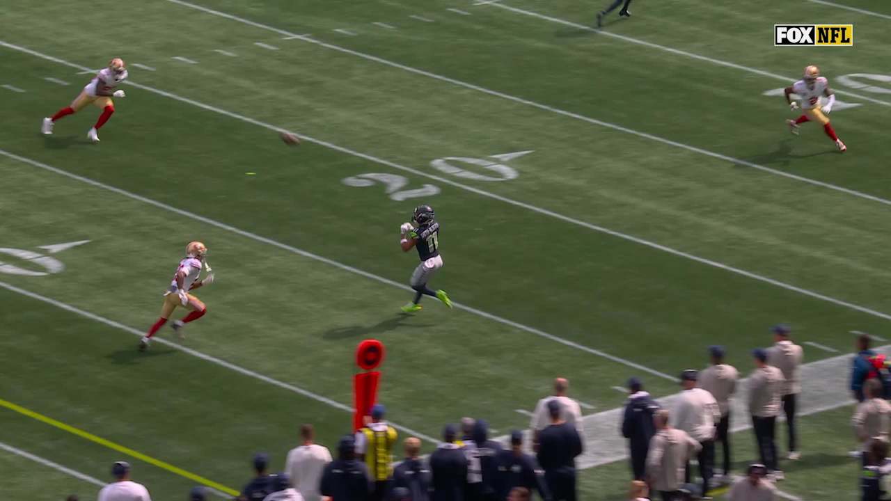 Seattle Seahawks quarterback Sam Darnold finds wide receiver Jaxon ...