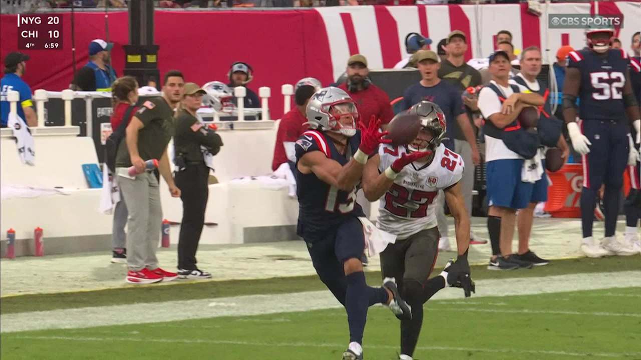 New England Patriots quarterback Drake Maye's 54-yard pass to wide ...