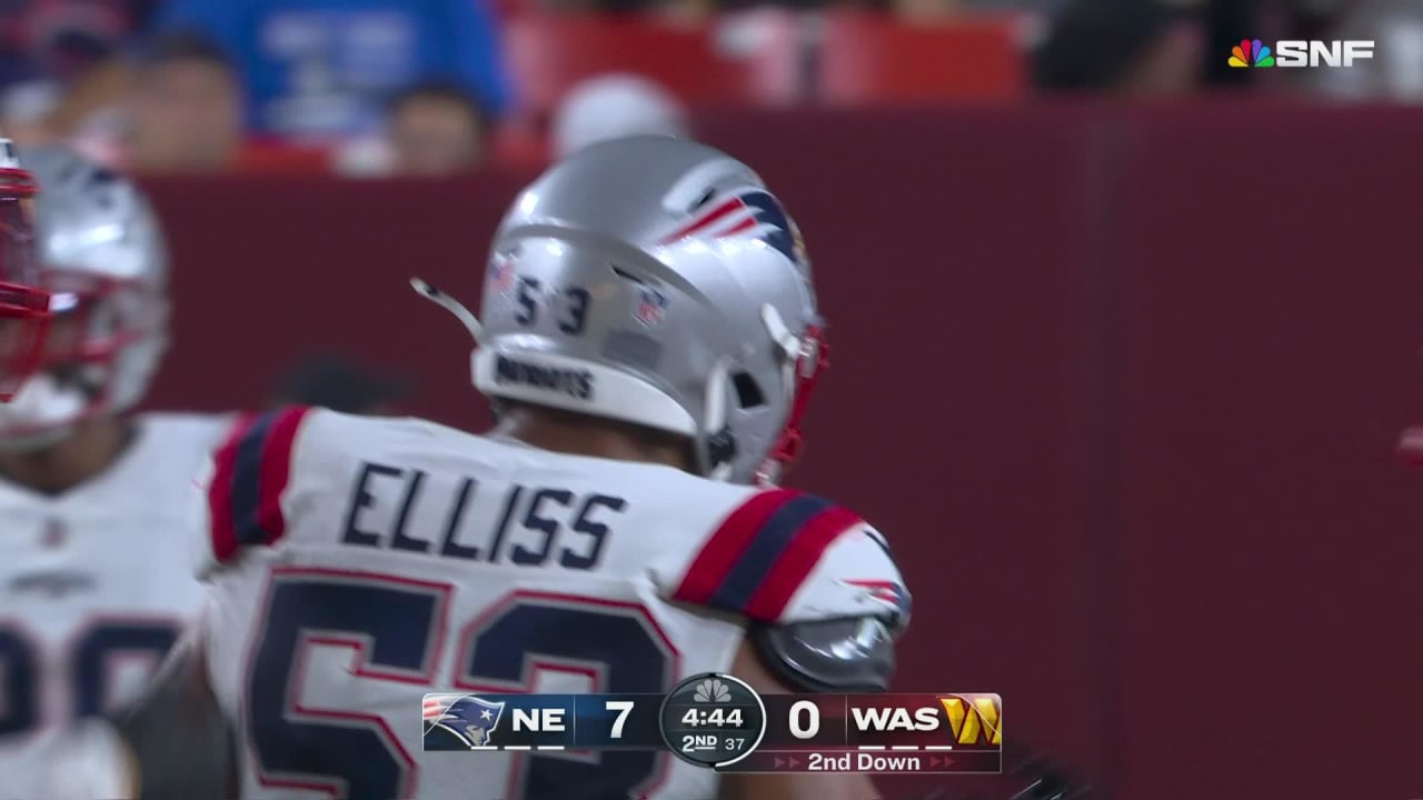 New England Patriots linebacker Christian Elliss obliterates Washington ...