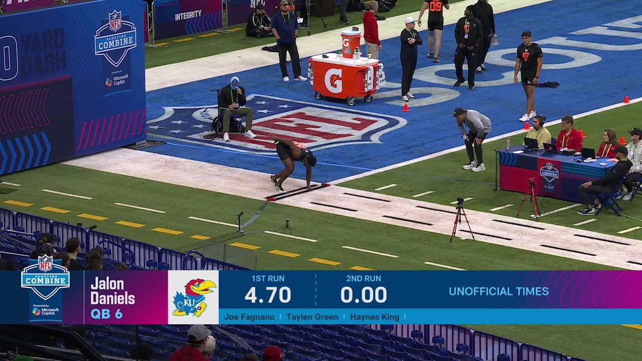 Quarterback Jalon Daniels runs official 4.65-official 40-yard dash at ...