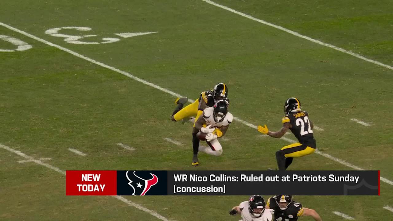 Houston Texans wide receiver Nico Collins (concussion) ruled OUT vs ...