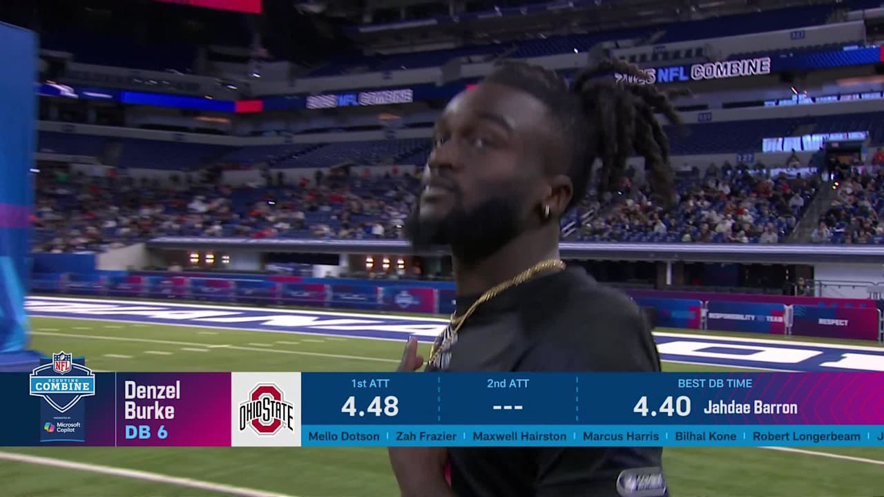Cornerback Denzel Burke runs official 4.48-second 40-yard dash at 2025 ...