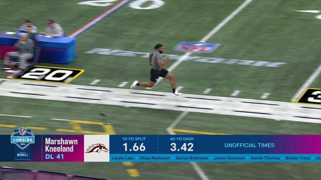 Edge rusher Marshawn Kneeland's 2024 NFL Scouting Combine workout