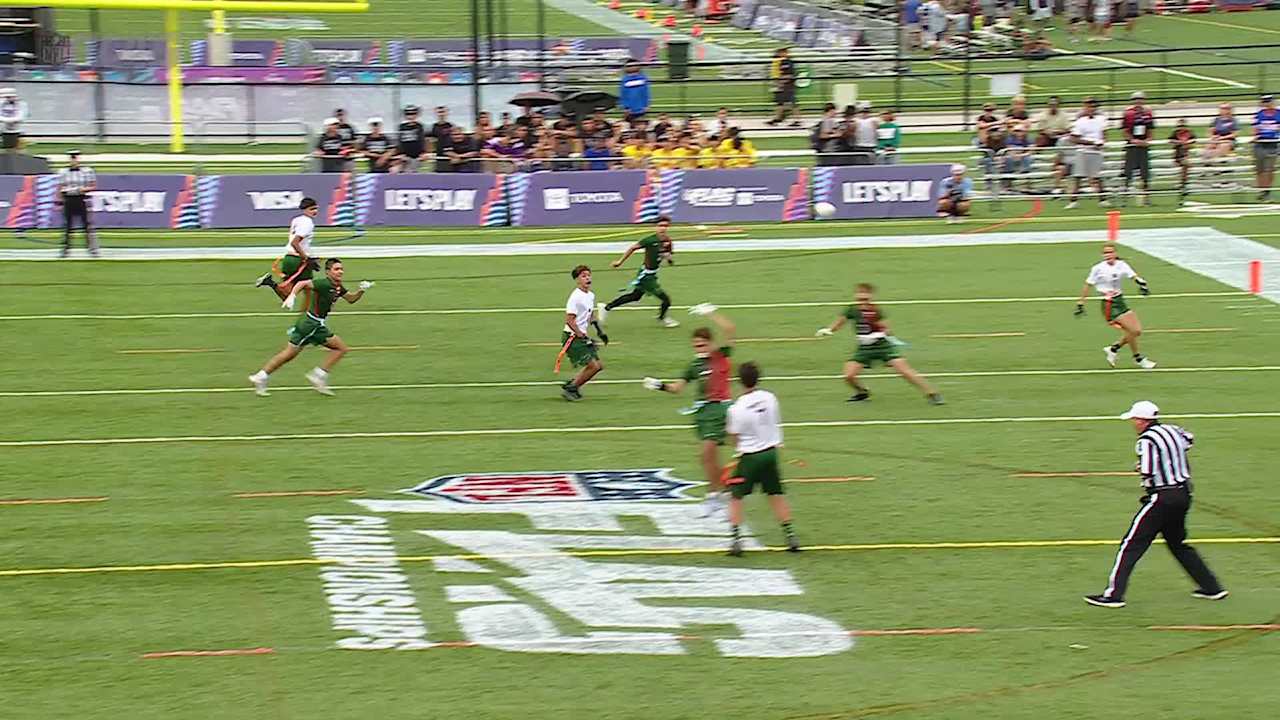 Picked off! Team Mexico wide receiver and linebacker Pablo Gómez snags ...