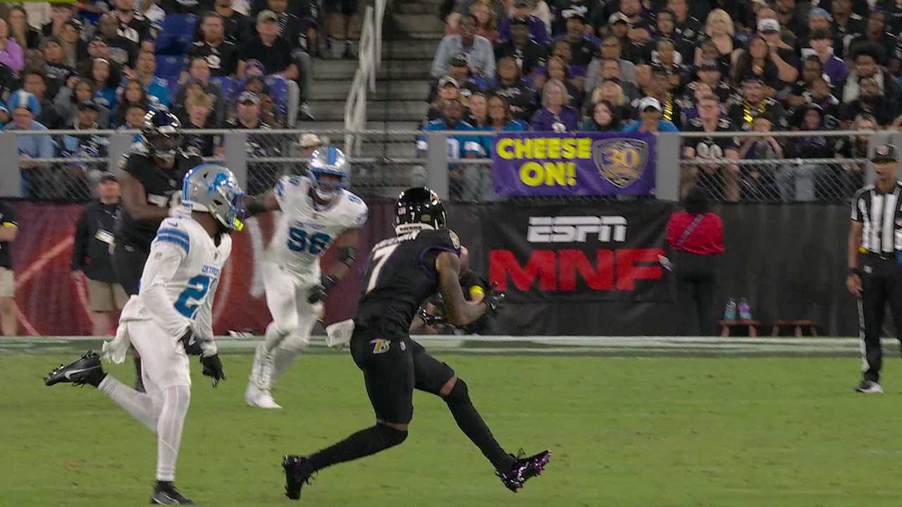 Baltimore Ravens quarterback Lamar Jackson's 20-yard laser to wide ...