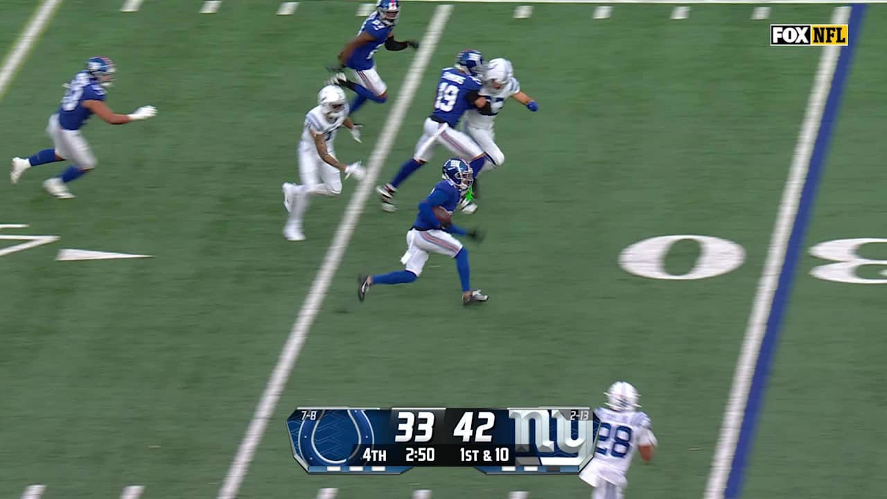 New York Giants defensive back Andru Phillips' first interception of ...