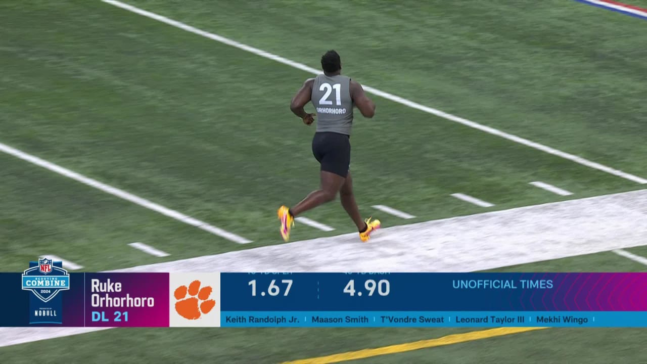 Defensive tackle Ruke Orhorhoro's 2024 NFL Scouting Combine workout