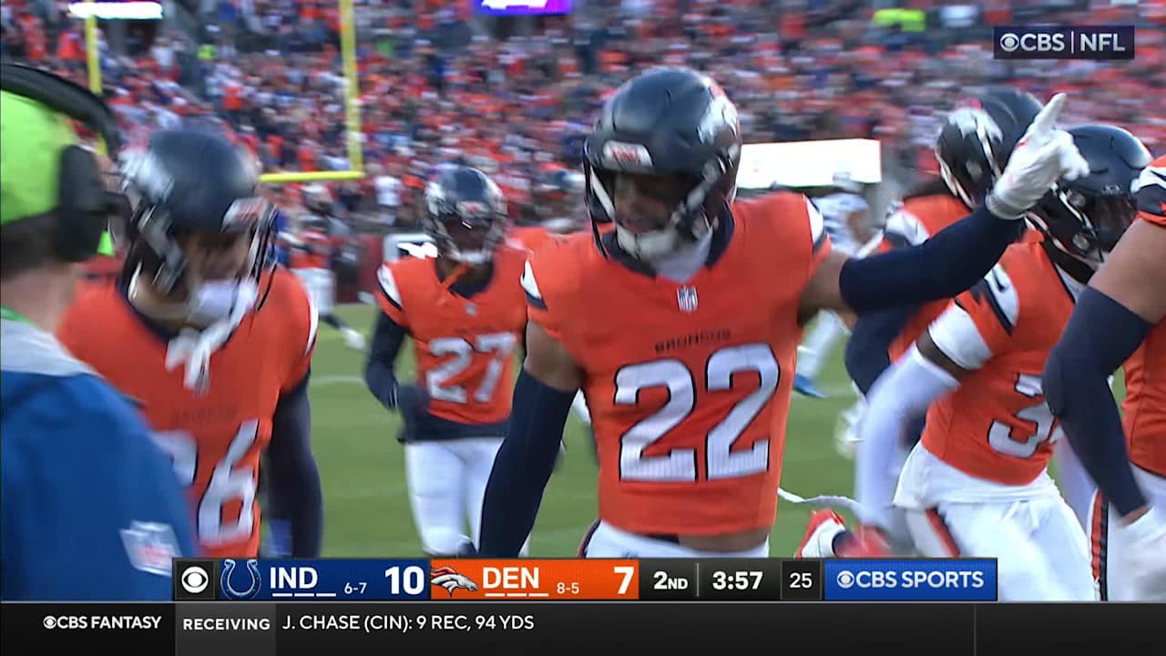 Denver Broncos safety Brandon Jones high points Indianapolis Colts ...
