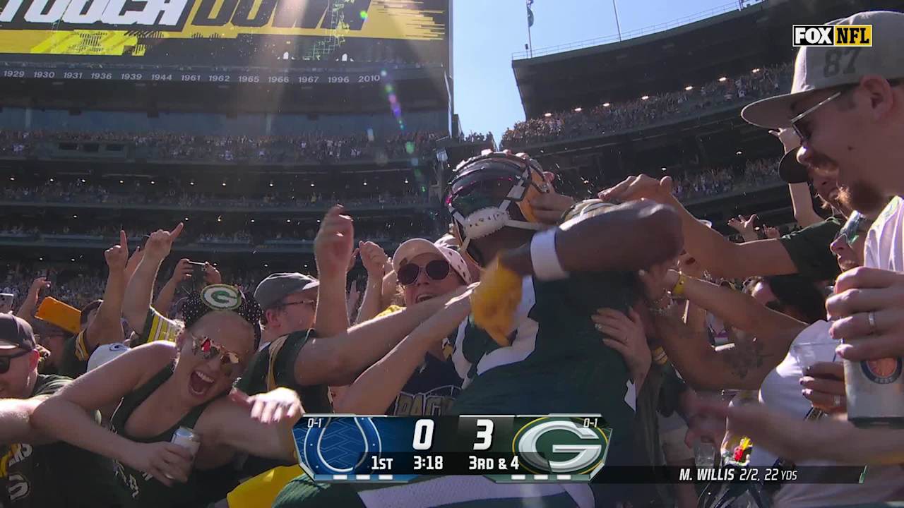 Green Bay Packers quarterback Malik Willis touchdown to wide receiver ...