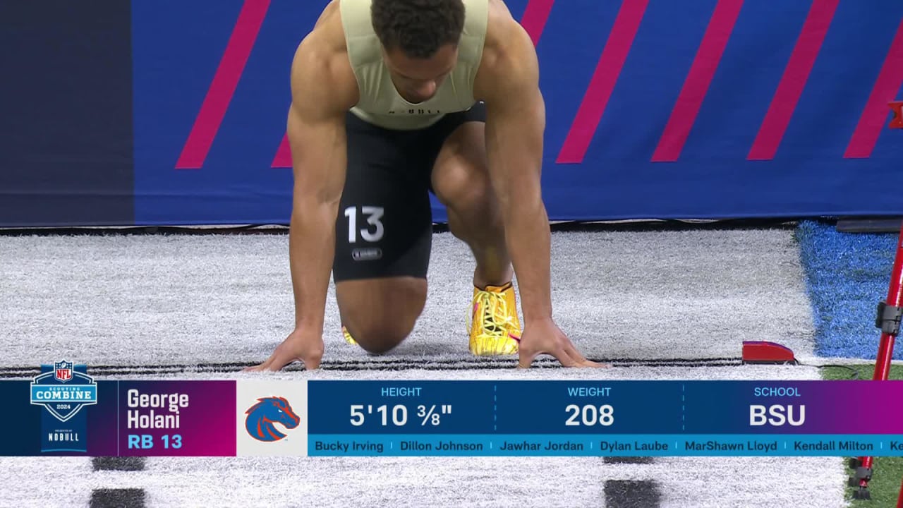 Running back George Holani runs 40-yard dash at 2024 combine