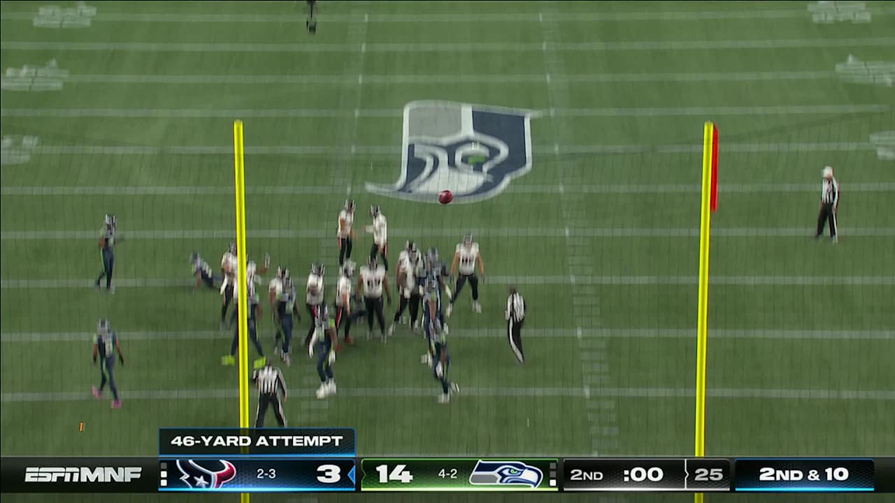Houston Texans kicker Kaimi Fairbairn splits the uprights with a 46 ...