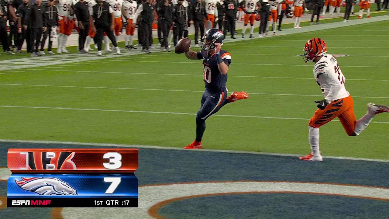 Bo Six! Denver Broncos quarterback Bo Nix uses his legs to score ...