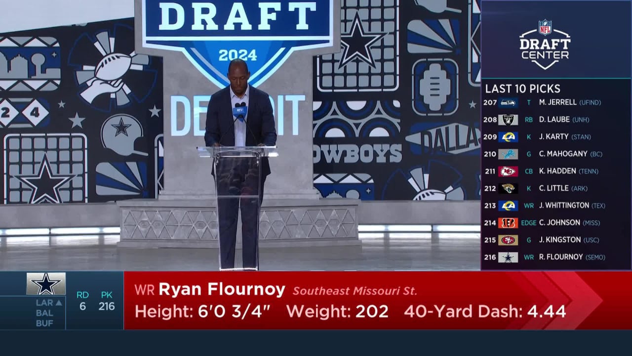 Dallas Cowboys select wide receiver Ryan Flournoy with No. 216 pick in ...