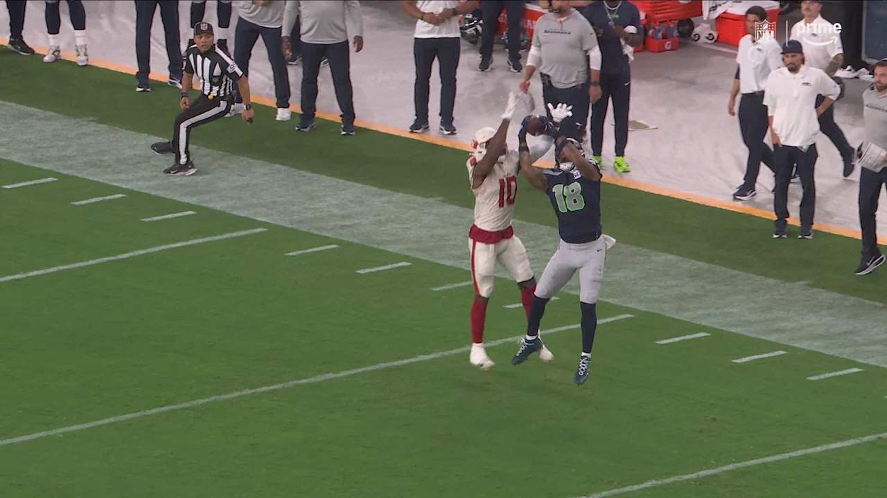 Seattle Seahawks tight end Elijah Arroyo outleaps Arizona Cardinals ...