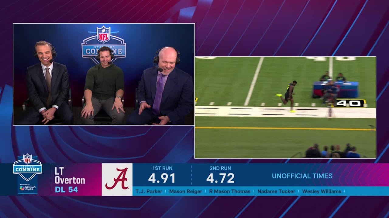 Edge rusher LT Overton runs official 4.66-second 40-yard dash at 2026 ...